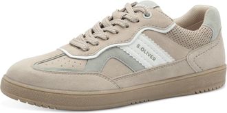 s.Oliver Damen Sneaker flach Low Top Freizeit, Beige (Sage Comb.), 39 EU