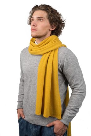 DALLE PIANE CASHMERE Schal aus 100% Kaschmir - Made in Italy - für Mann/Frau, Farbe: Gelb, Einheitsgröße