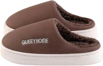 Generic Pantoufles dint&eacute;rieur doubl&eacute;es pelucheuses, chaudes &agrave; enfiler et r&eacute;sistantes &agrave; leau pour adultes, caf&eacute;, Medium