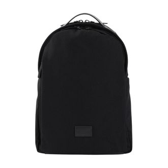 Giorgio Armani Mesh- und Lederrucksack - - Bags - Herren - Schwarzk - ONE SIZE