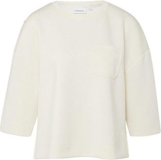 Comma 3/4 Arm-Pullover Sweatshirt Weiches Sweatshirt mit aufgesetzter Tasche