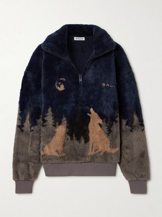 Bally Jacke Aus Bedrucktem Fleece Mit Reißverschluss - Braun