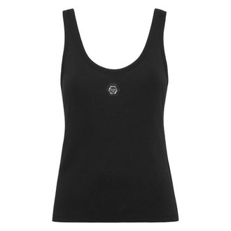 Philipp Plein Femme, Tops, Noir, Taille: 42 FR Signature Tank Top