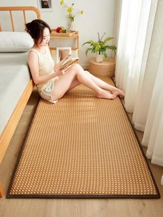 Generic Planche Bunkie en bambou - Support de lit pliable pour lit Queen & Double taille - Cordon en nylon de rechange pour sommier tapissier et matelas - 120