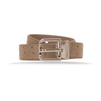 Dolce & Gabbana Ostrich Leather Belt - - Accessories - Herren - Beige - 100 CM