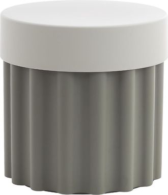 HowHomely Couchtisch 36x36x37 cm Design grau Beistelltisch Leichter Seitentisch aus Kunststoff mit glänzender Oberfläche Nachttisch dekoratives Element