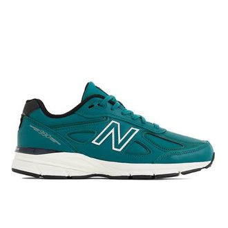 New Balance Unisexe Made in USA 990v4 en Vert/Blanc, Cuir, Taille 41.5 Large
