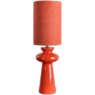 Beliani Beliani - Lampe de Table &agrave; Poser en Faux Daim avec Abat-Jour Salon Bureau Chambre Couloir Rouge Oteros