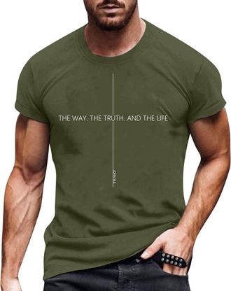 Generic Oversized Tshirt Herren Kurzarm, Sport T Shirt Herren Baumwolle-T-Shirt Rundhals mit Briefdruck Leicht Sommer Oberteile Freizeit Locker Tshirts Gro&szlig;e 