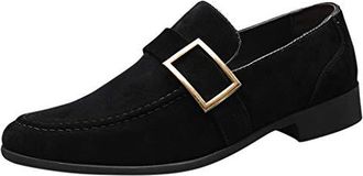 Generic Chaussures habill&eacute;es pour homme - Mocassins habill&eacute;s en cuir pour homme - Chaussures haricots &agrave; enfiler avec fermeture &agrave; boucle - Mocassins &agrave; bout poi