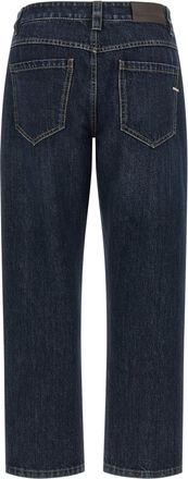 Brunello Cucinelli Contrast-Stitched Denim Jeans - Navy