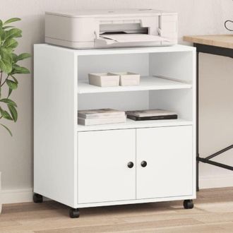 vidaXL Druckerst&auml;nder mit Rollen Wei&szlig; 60x48x74 cm - Vidaxl