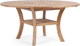 Hellin Table de jardin en teck plateau tournant D155 - BOLONIA