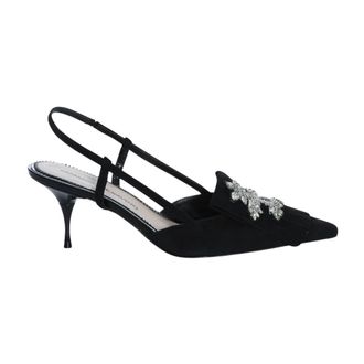 Ermanno Scervino Femme, Chaussures, Noir, Taille: 37 EU Slingback Sandal