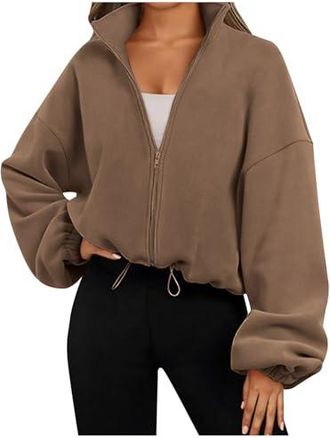 Generic Vestes &agrave; capuche &agrave; fermeture &eacute;clair pour femmes, surdimensionn&eacute;es, en polaire, manteau dentra&icirc;nement 2026, rose gold, XXL