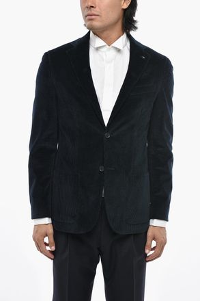 Corneliani CC COLLECTION Blazer Aus Rippvelours Mit Klassischem Revers Corneliani