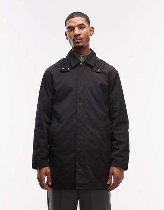 Asos stormMAX - Wasserabweisender Relaxed-Fit-Trenchcoat in Schwarz