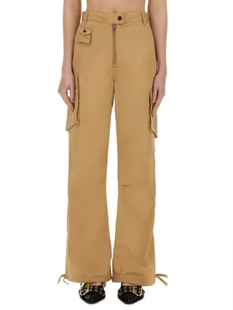 Ganni Organic Cotton Twill Cargo Pants - Beige