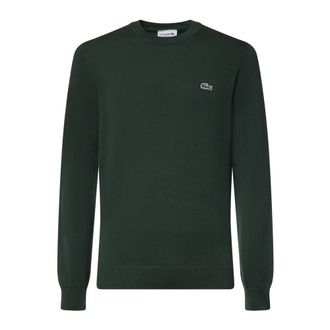 Lacoste Homme, Pulls, Vert, Taille: 2XL Pull Col Rond en Coton Monochrome