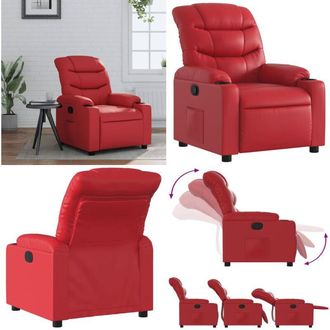 vidaXL Relaxsessel Rot Kunstleder - Bequeme Sessel - Fernsehsessel - Relaxsessel - Lederlook - Rot - Home & Living
