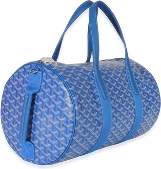 Goyard Mens Sky Blue Goyardine Barrel 40 Sports Bag Coated Canvas Handbag