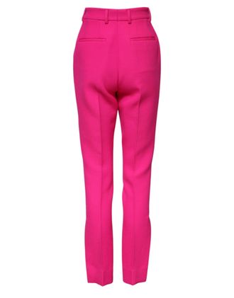 Dolce & Gabbana Womens Virgin Wool High-Waist Tapered Trousers Pink