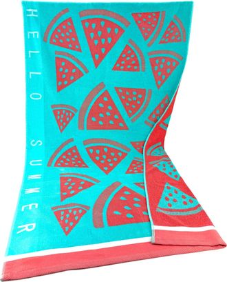 Heimtexland Strandtuch Soft Velours Badetuch Sommer Handtuch 90 x 160 cm Duschtuch saugstark Frottier 100% Baumwolle Oeko-TEX Typ907 Melone - 1 Stück