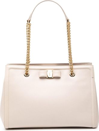 Ferragamo Grained Calfskin Vara Melike Tote