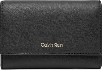 Calvin Klein Geldbörse Calvin Klein Foil Logo Trifold W/ Zip Pocket LV04F1117G Schwarz