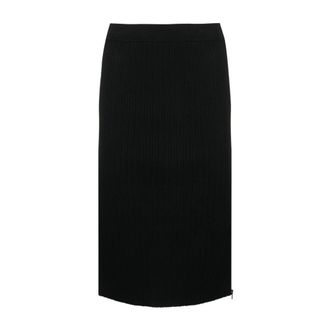 Tom Ford Femme, Jupes, Noir, Taille: 38 FR Zipped Ribbed Silk Skirt