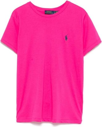 Polo Ralph Lauren Femme, Tops, Rose, Taille: 42 FR T-Shirt en Coton &agrave; Col Rond