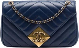 Chanel Sac bandouli&egrave;re matelass&eacute; Pre-owned - Femme - Pre-owned - Bleu - Taille: ONE Size