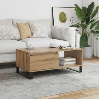 vidaXL vidaXL Table basse ch&ecirc;ne artisanal 90x50x36,5 cm bois ding&eacute;nierie