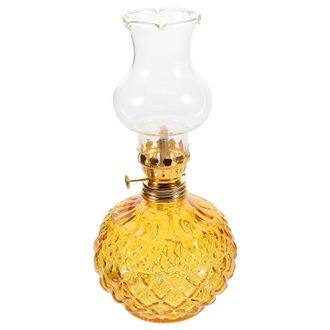 OSALADI Retro Petroleumlampe aus Glas Vintage &Ouml;llampe mit Glasabdeckung Antike Petroleumlampe f&uuml;r Wohnzimmer und Dekoration