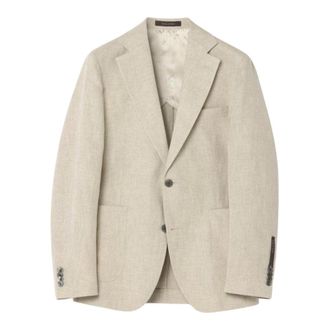 Oscar Jacobson Twill-Sakko aus Leinenmischung - Regular Fit - - Suits - Herren - Beige - 3XL