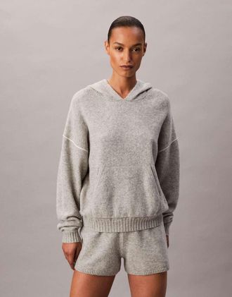 Calvin Klein Sweat &agrave; capuche confort et duveteux - Gris