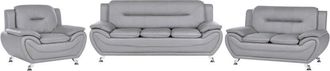 Beliani Sofa Set 6-Sitzer LEIRA Kunstleder Grau