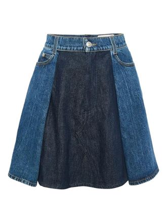 Alexander McQueen Jeansrock mit Eins&auml;tzen - Blau