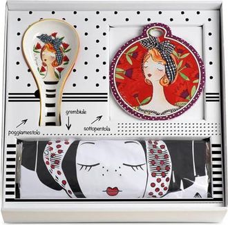 Egan 214035 Schürze, Untersetzer und Löffelablage Le Pupazze, Set