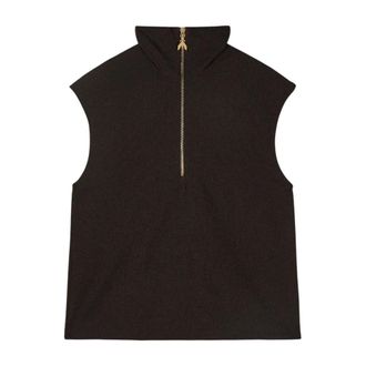 Patrizia Pepe Strukturierte Boucl&eacute;-Weste - - Knitwear - Damen - Braun - M
