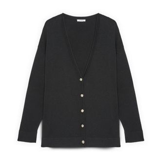 Fiorella Rubino Cardigan mit V-Ausschnitt - - Knitwear - Damen - Schwarzk - XL