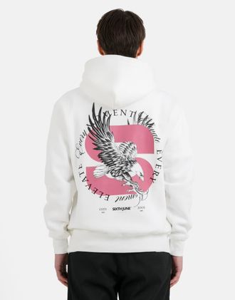 Sixth June Sweat &agrave; capuche avec imprim&eacute; aigle - Blanc
