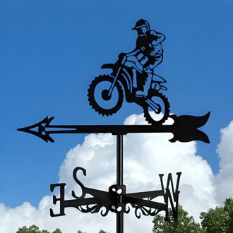 Generic Schwarze Wetterfahne aus Metall Zur Anzeige der Windrichtung Im Au&szlig;Enbereich f&uuml;R Hof Garten Bauernhaus Scheune Schuppen oder Terrasse(M22)