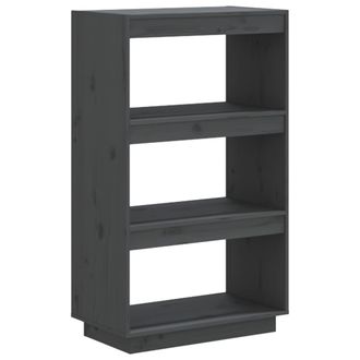 Generic Massivholz Kiefer B&uuml;cherregal, Regal, Standregal, Aktenregal, B&uuml;roregal, Raumtrenner Aufbewahrung f&uuml;r Wohnzimmer(Nat&uuml;rlich 40x35x71cm) (Grau 56)