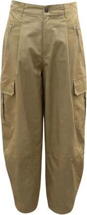 Meimeij Femme, Pantalons, Beige, Taille: 44 FR Pantalon avec poches plaqu&eacute;es lat&eacute;rales et fermeture &eacute;clair m&eacute;tallique sur le devant