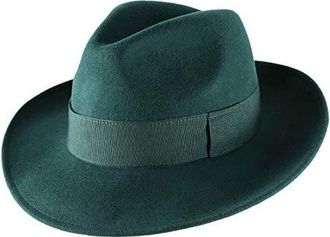 Classic Italy Chapeau Fedora Pliable, imperm&eacute;able, Feutre Homme ou Femme Fedora - Taille 59 cm - Vert