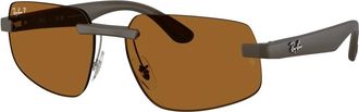 Ray-Ban unisex, Accessoires, Brun, Taille: 60 MM Lunettes de soleil Peek