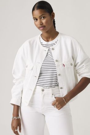 Levi's Collarless Shrunken 90s Trucker Jacket - Damen - Wei&szlig; / Wei&szlig;