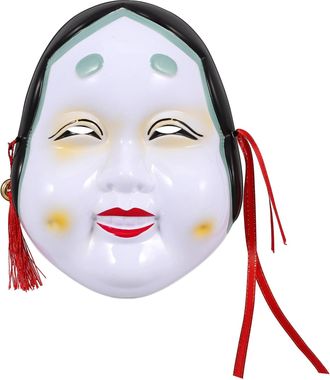 Angoily Japanische Cosplay Maske aus Robustem Kunststoff Wiederverwendbare B&uuml;hnenmaske f&uuml;r Partys Theater und Festivals Atmungsaktive Make Up Partymaske f&uuml;r M