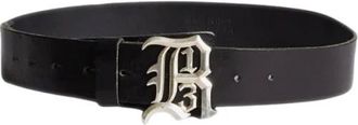 R13 Femme, Accessoires, Noir, Taille: 36/38 FR Logo Buckle Belt